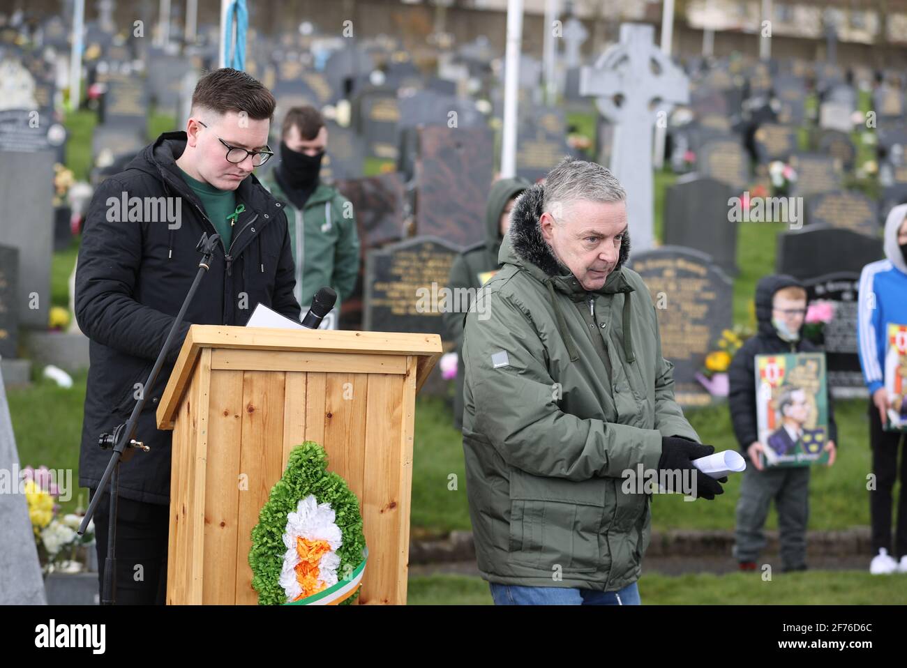 Saoradh National Executive member Paddy Gallagher (left) and ...