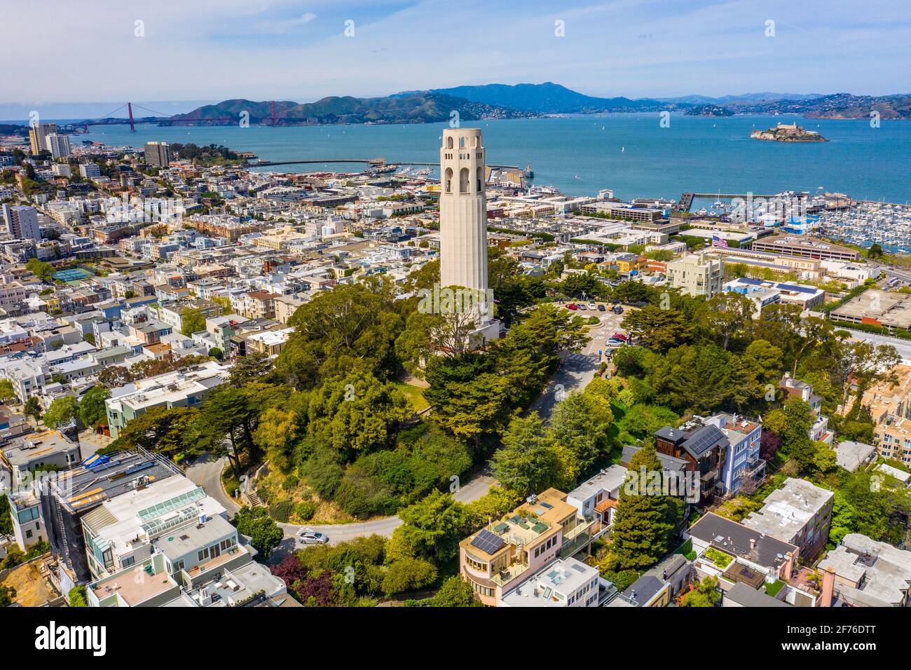 Aerial view above coit tower hi-res stock photography and images - Alamy