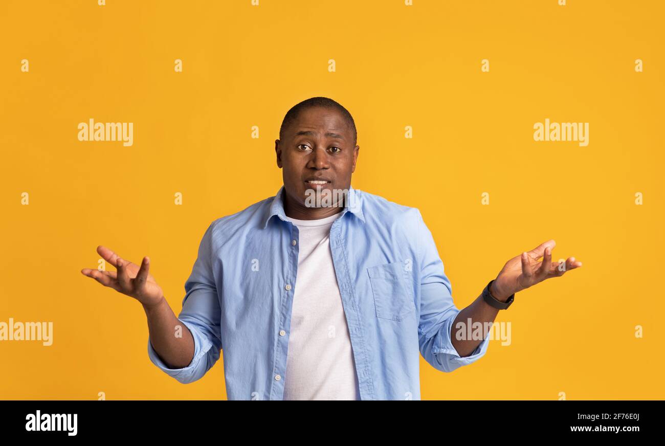 Emotions of confusion, shock and disappointment, facial expression ...