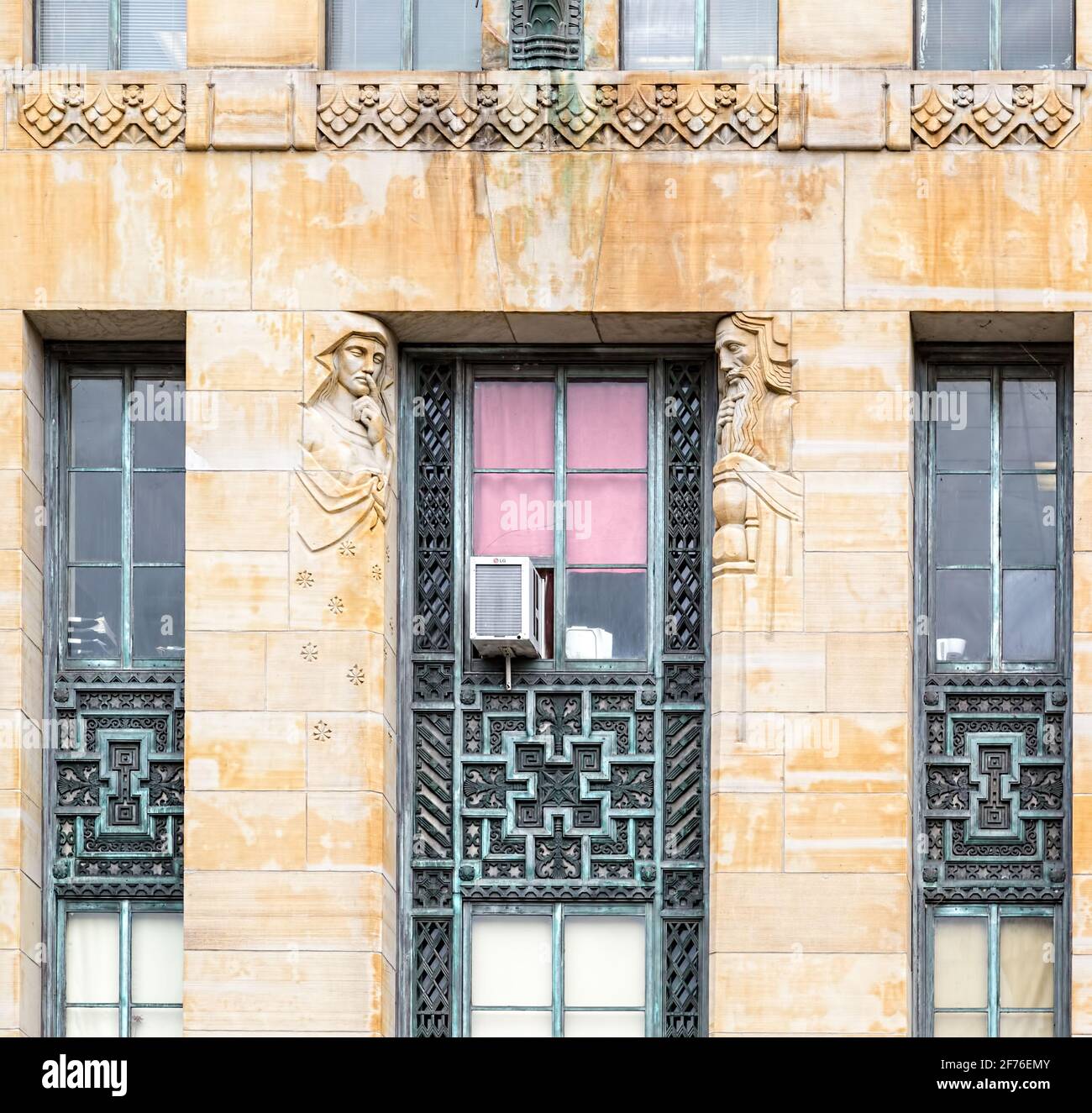 Detail, Buffalo City Hall, Art Deco landmark at 65 Niagara Square ...