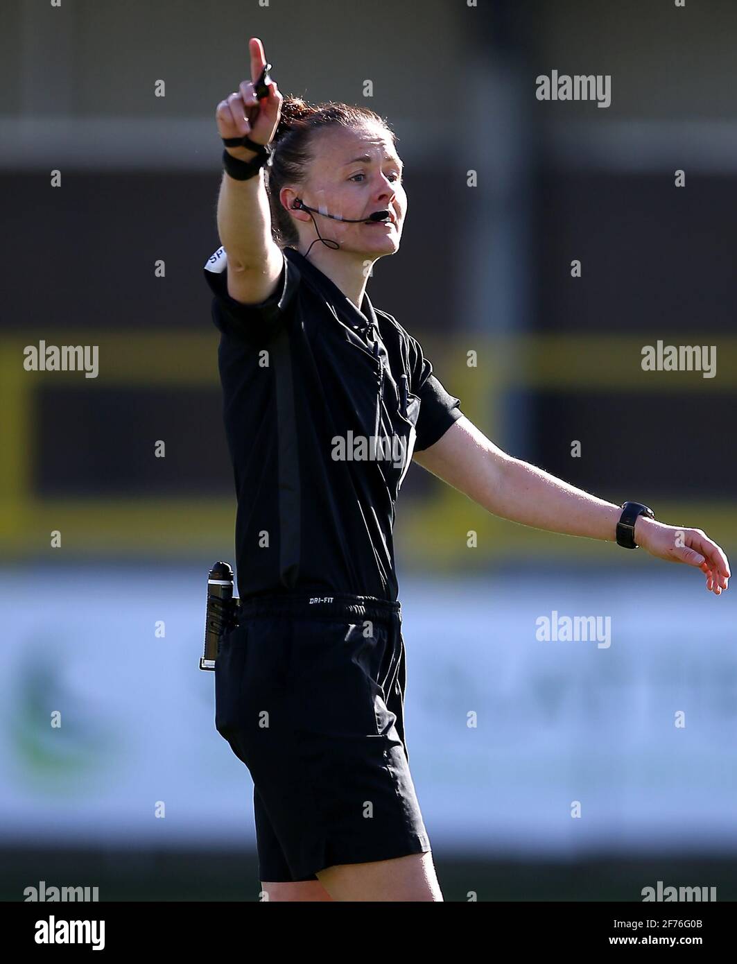 Referee Rebecca Welch during the Sky Bet League Two match at the ...