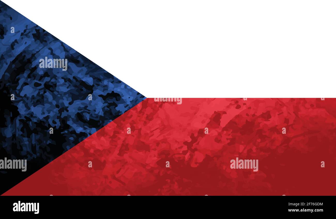 Czech Republic flag with waving grunge texture. Vector background Stock ...