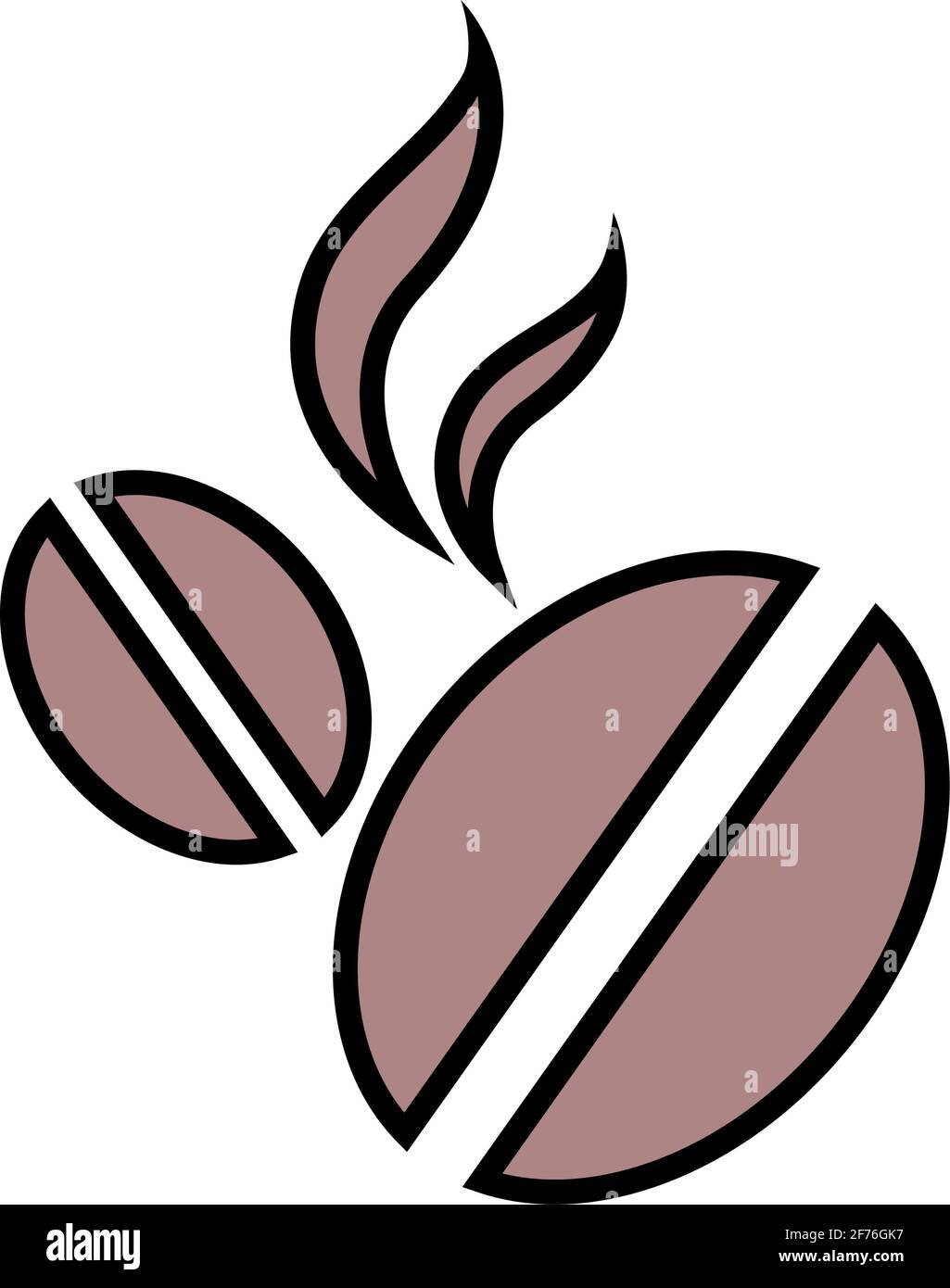 Coffee beans icon. Hot invigorating drink. Vector isolated illustration ...