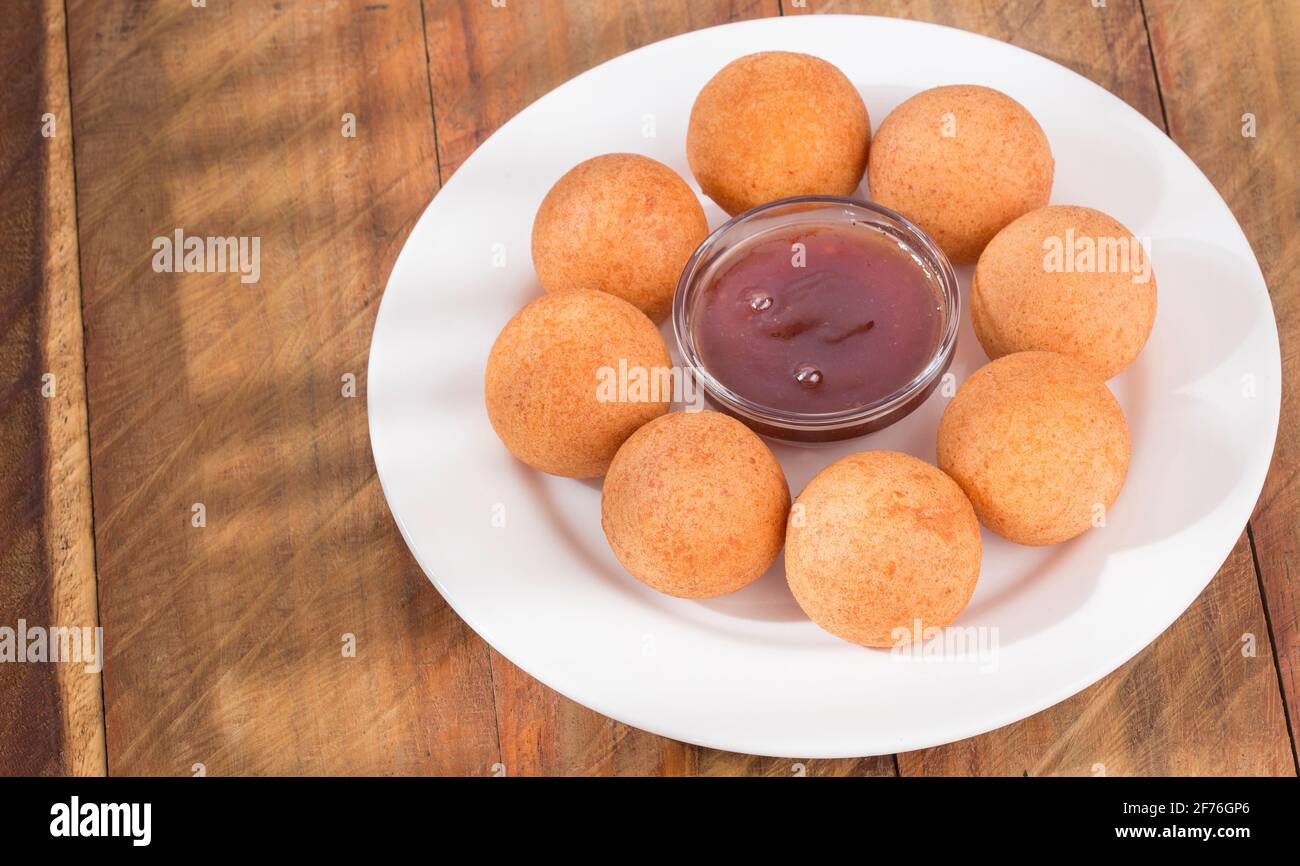 Traditional Colombian buñuelo - Deep Fried Cheese Bread Stock Photo - Alamy