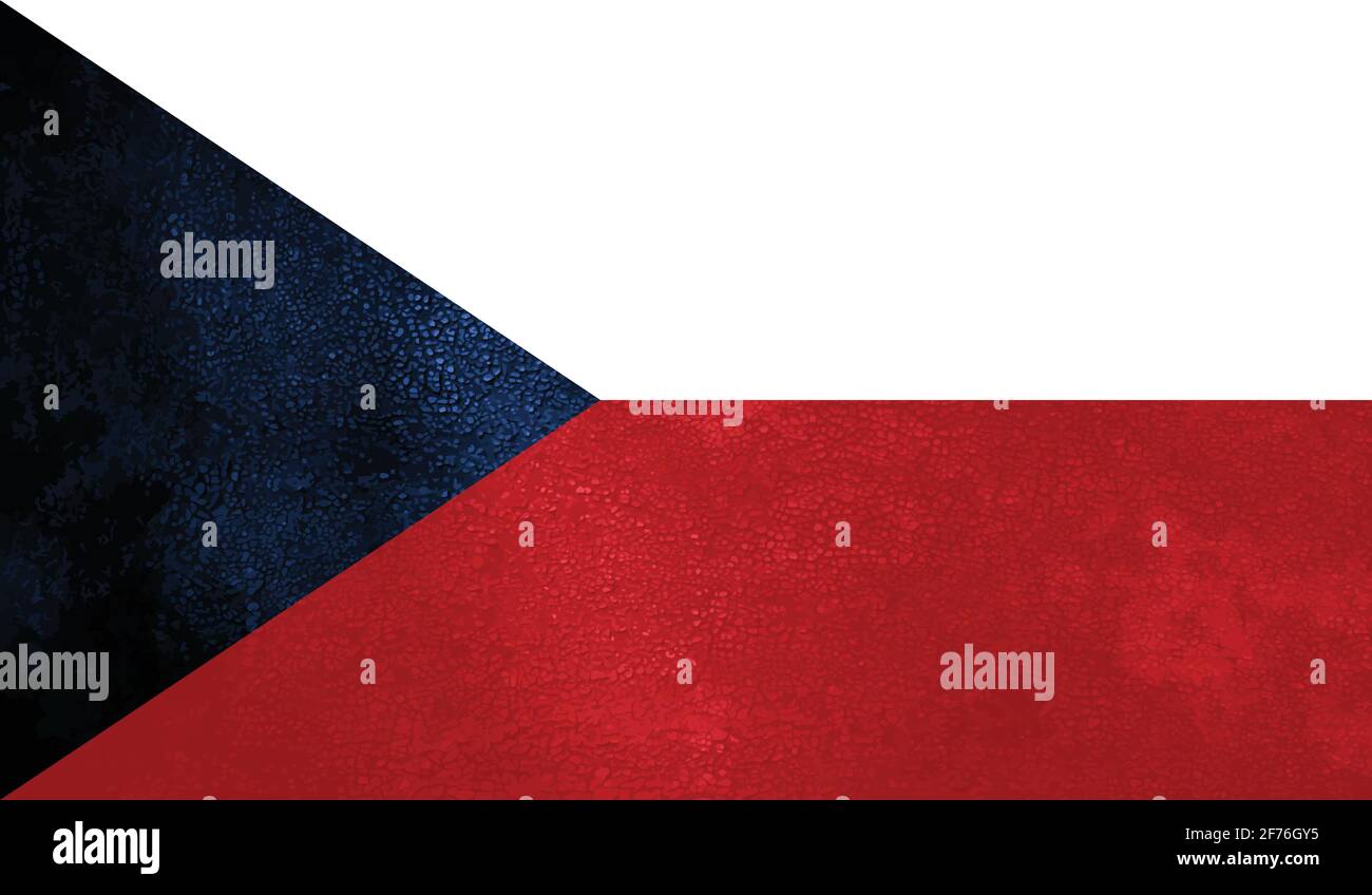 Czech Republic flag with waving grunge texture. Vector background Stock ...