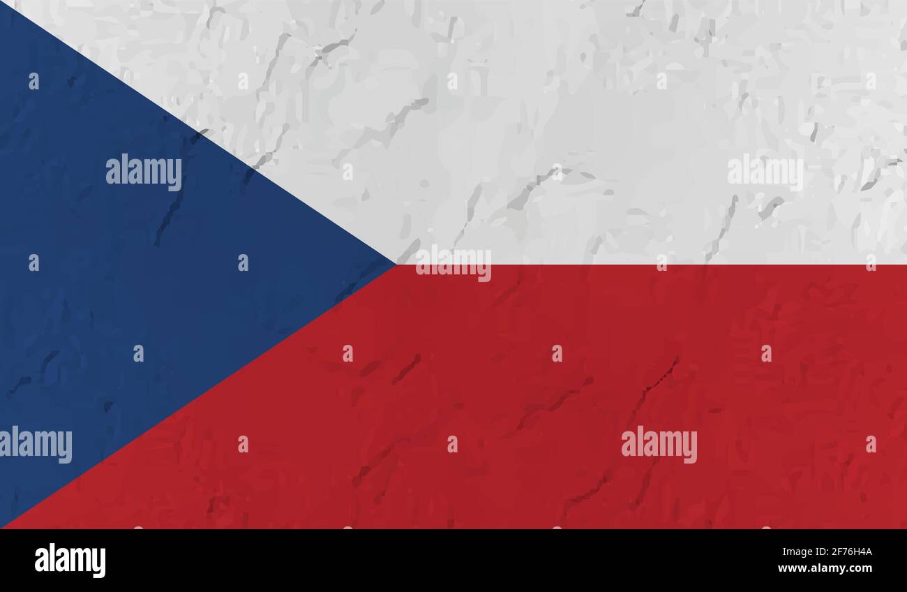 Czech Republic flag with waving grunge texture. Vector background Stock ...