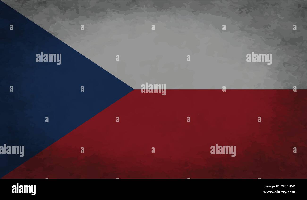 Czech Republic flag with waving grunge texture. Vector background Stock ...