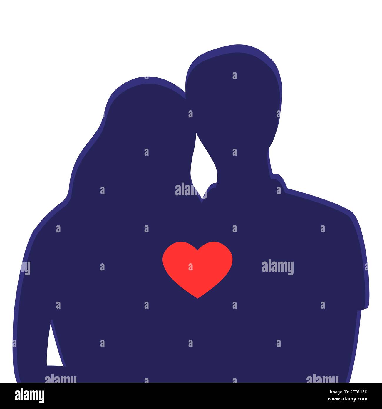 Boy And Girl Hugging Silhouette