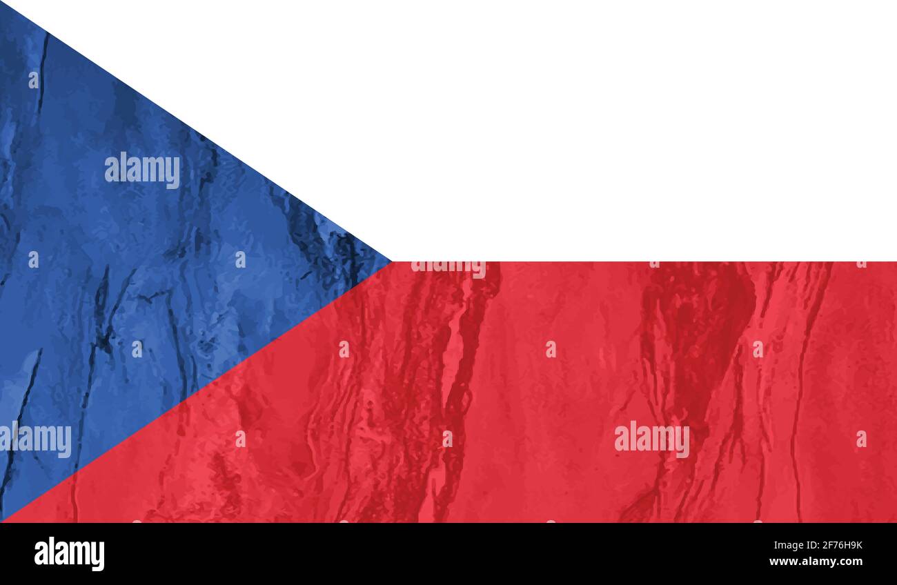 Czech Republic flag with waving grunge texture. Vector background Stock ...