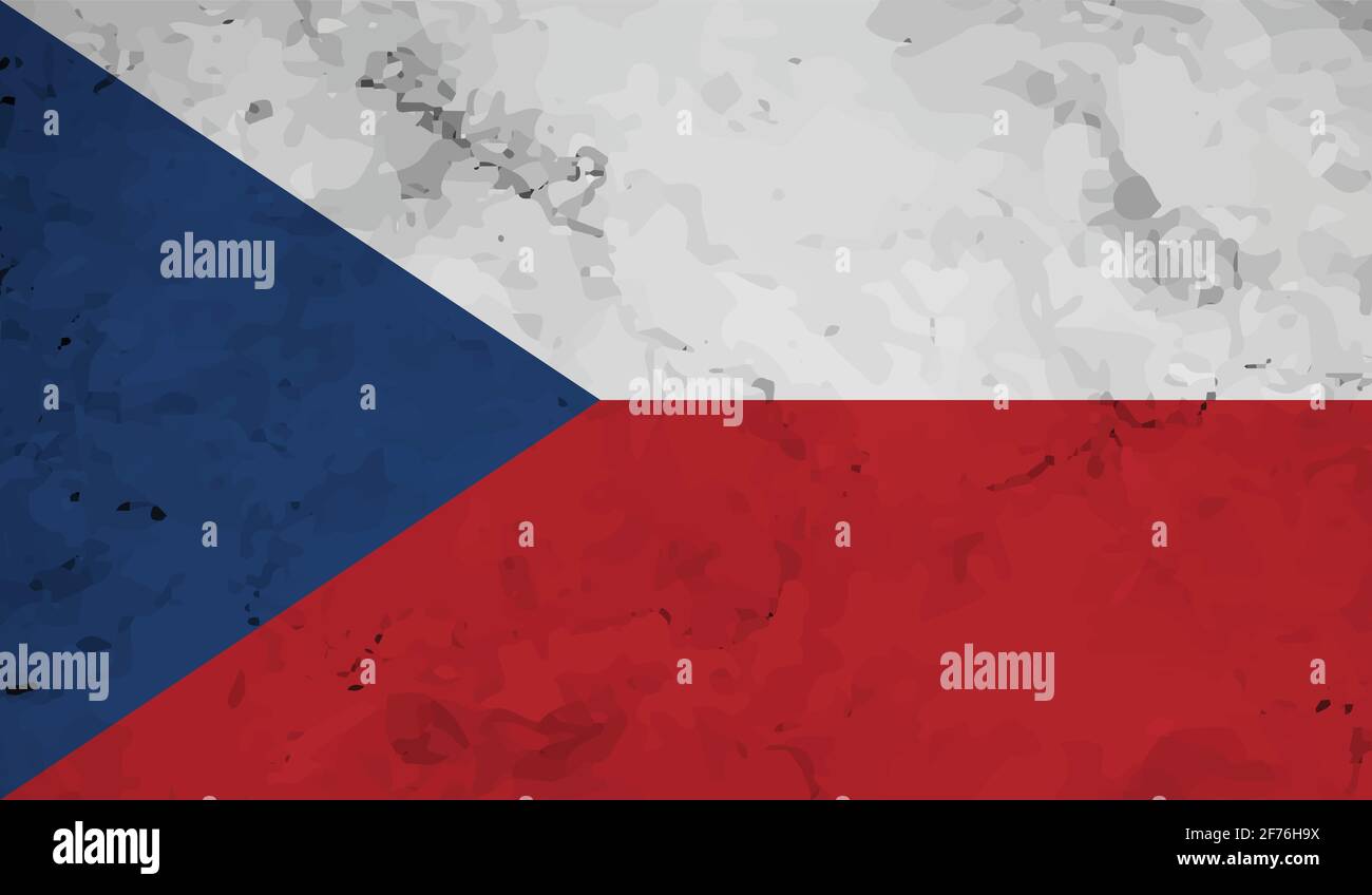 Czech Republic flag with waving grunge texture. Vector background Stock ...