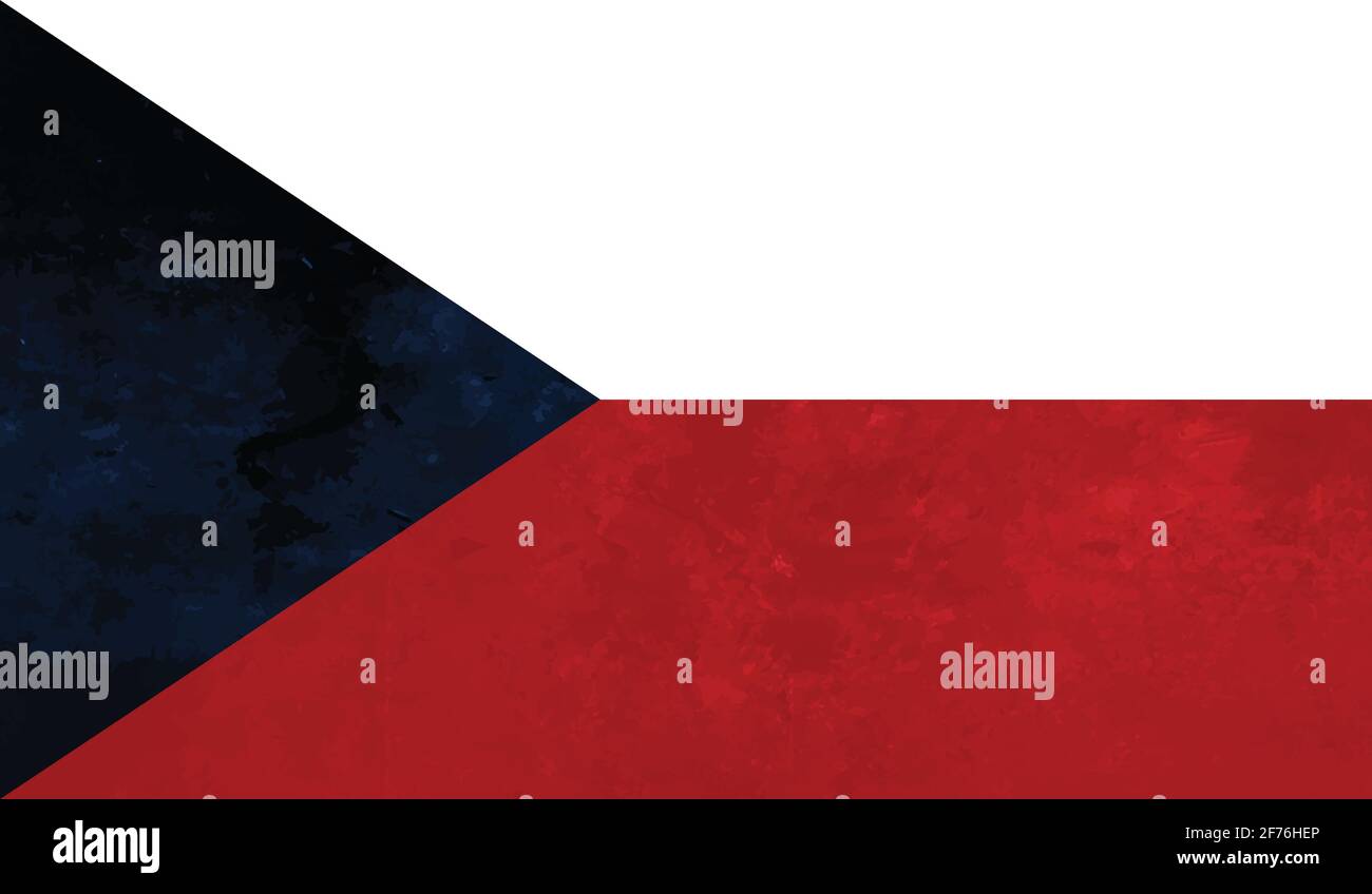 Czech Republic flag with waving grunge texture. Vector background Stock ...