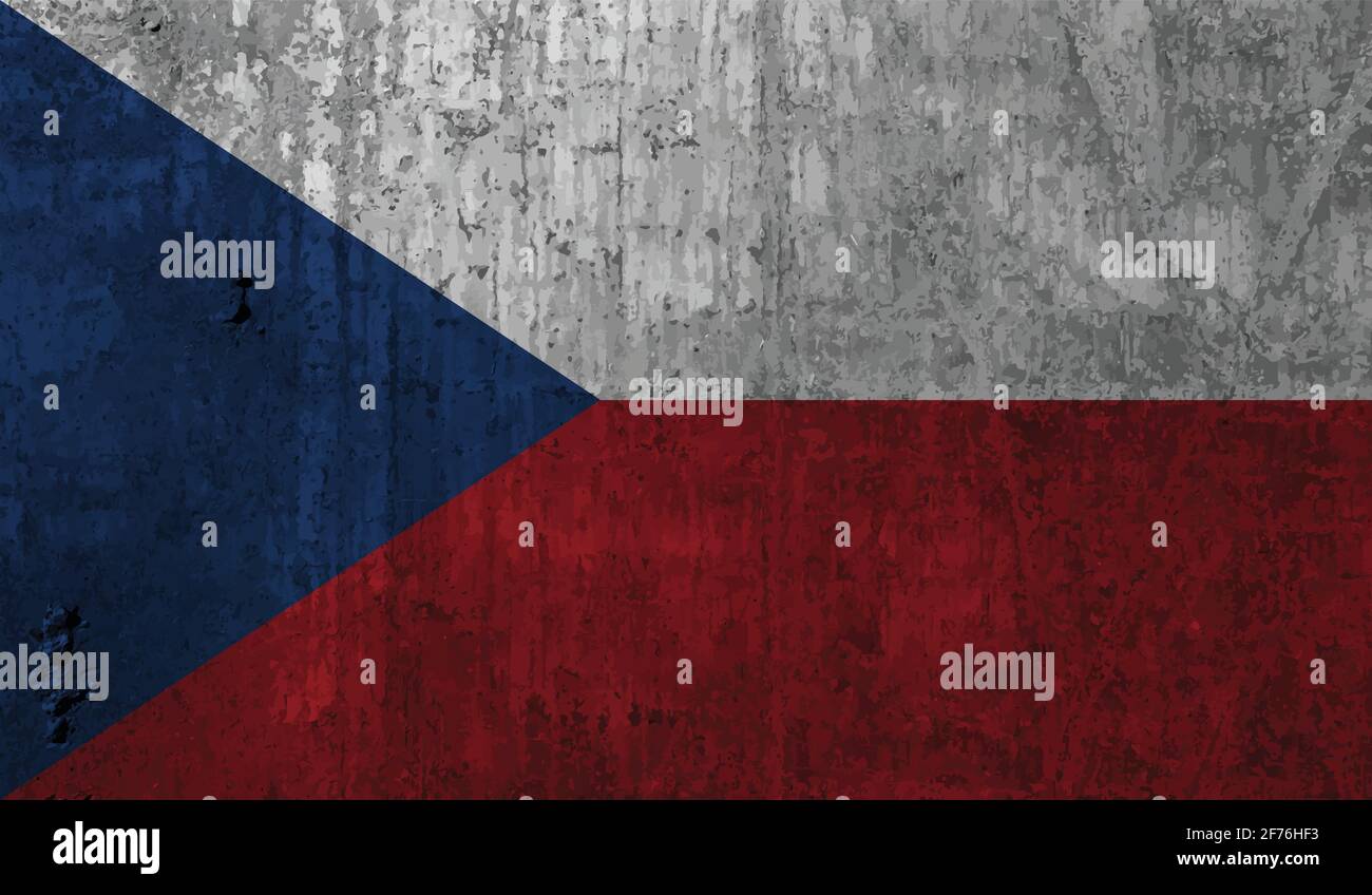 Czech Republic flag with waving grunge texture. Vector background Stock ...