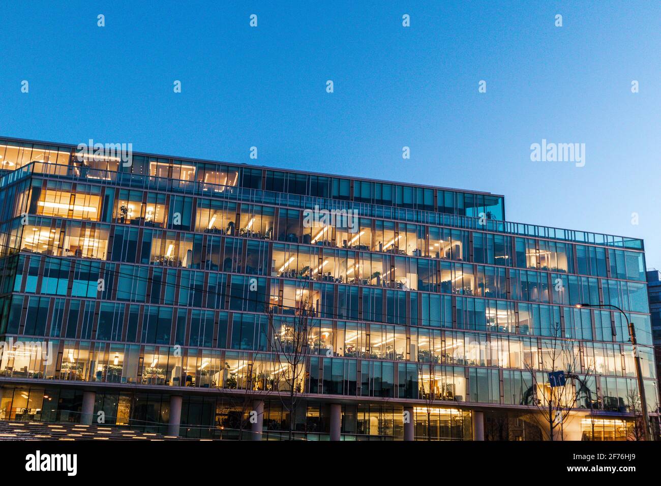 office building work early in the morning remote work time Stock Photo ...