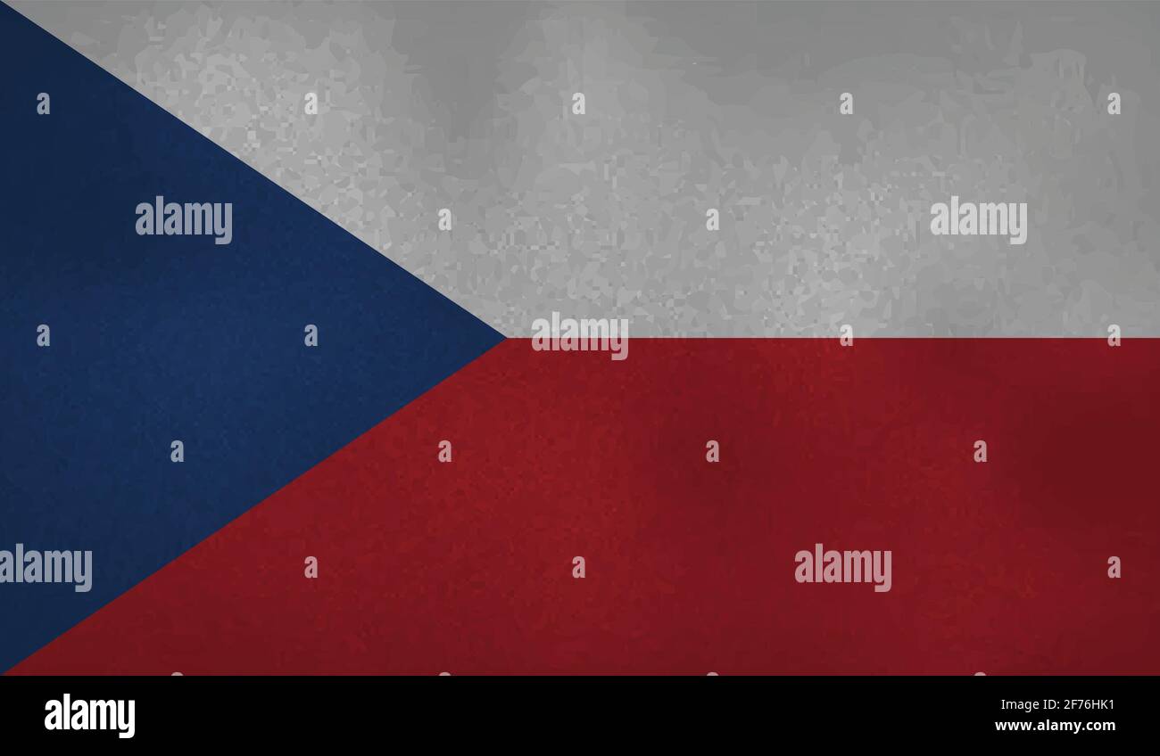 Czech Republic flag with waving grunge texture. Vector background Stock ...