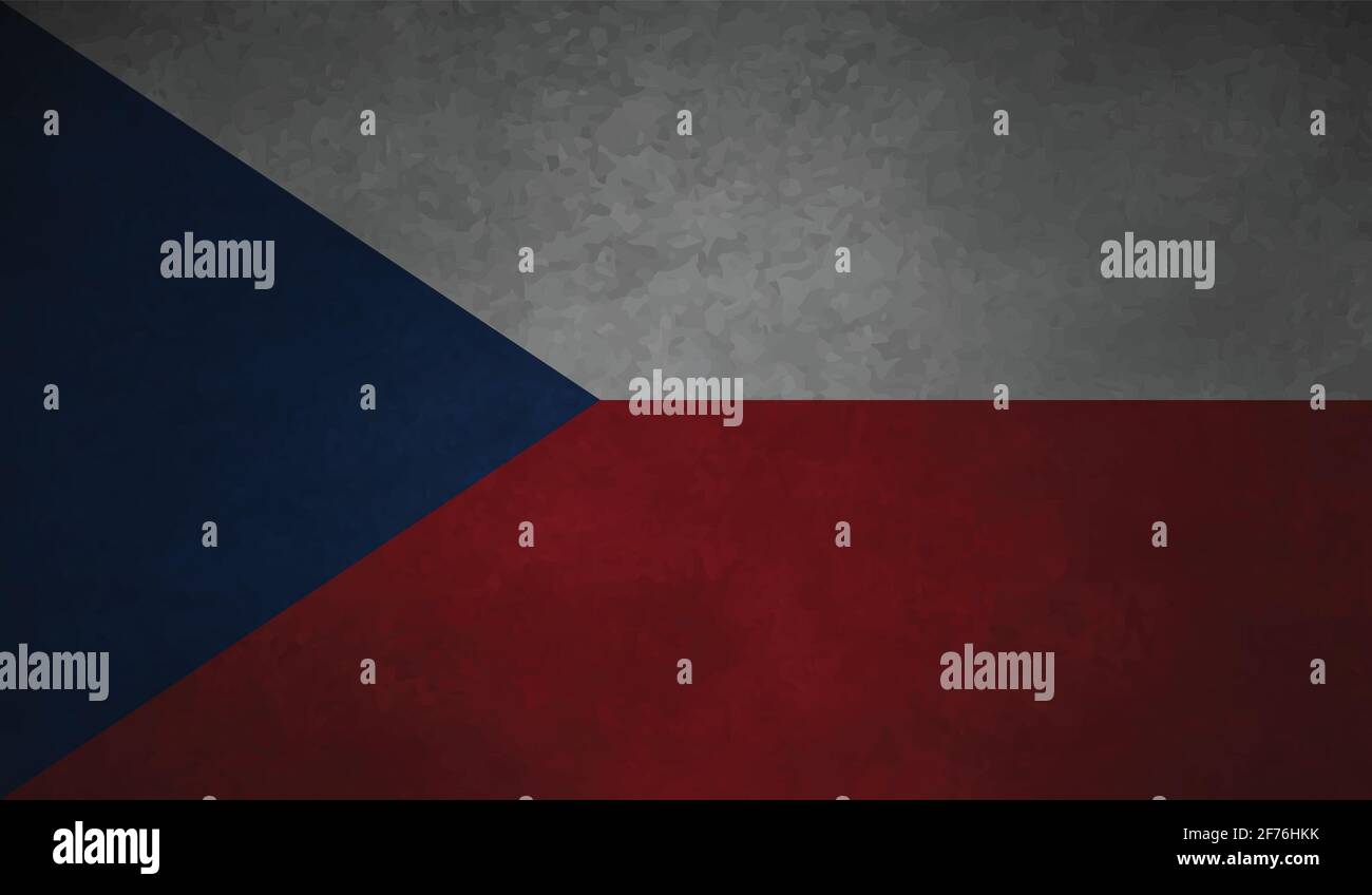 Czech Republic flag with waving grunge texture. Vector background Stock ...