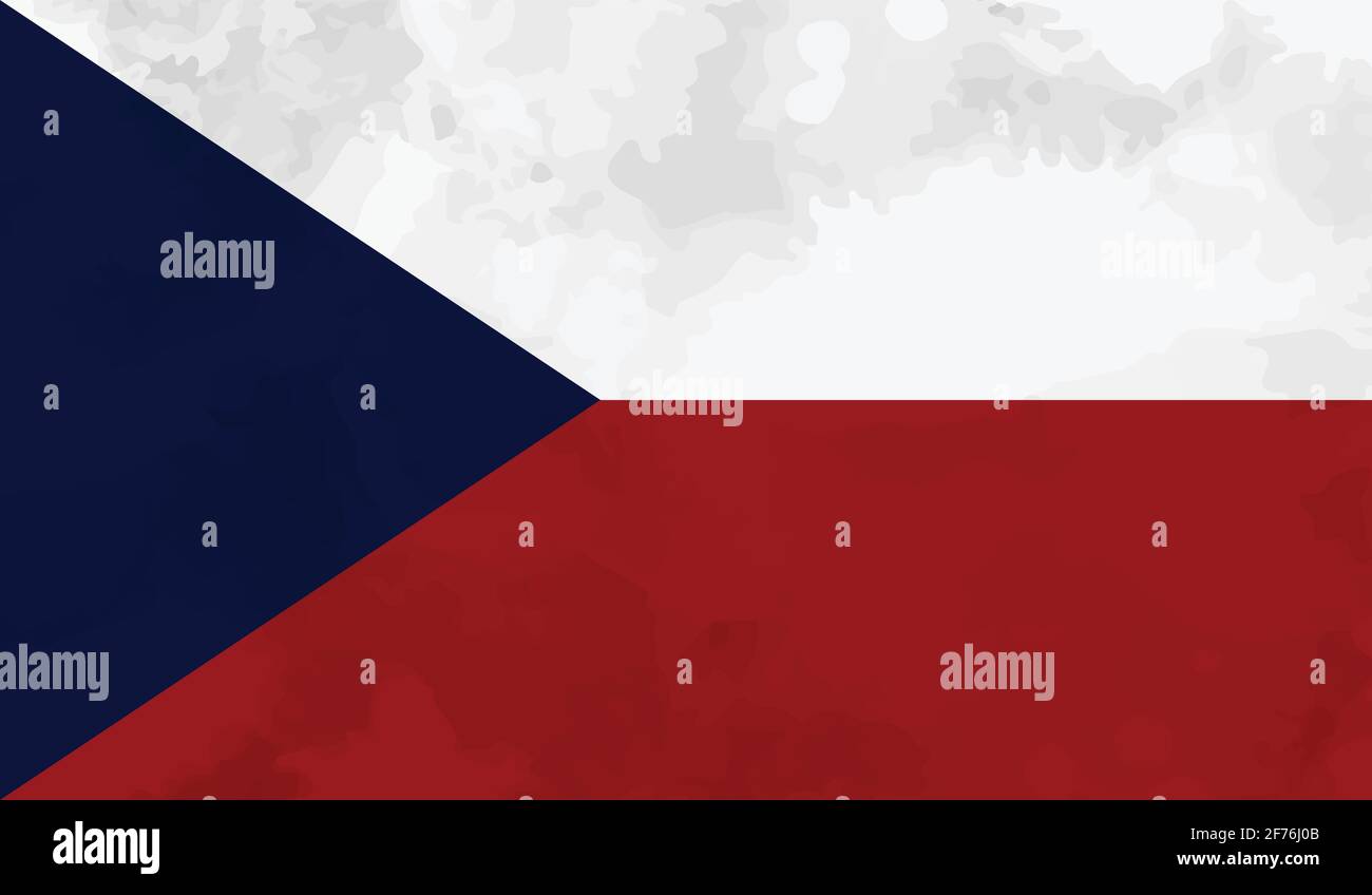 Czech Republic flag with waving grunge texture. Vector background Stock ...
