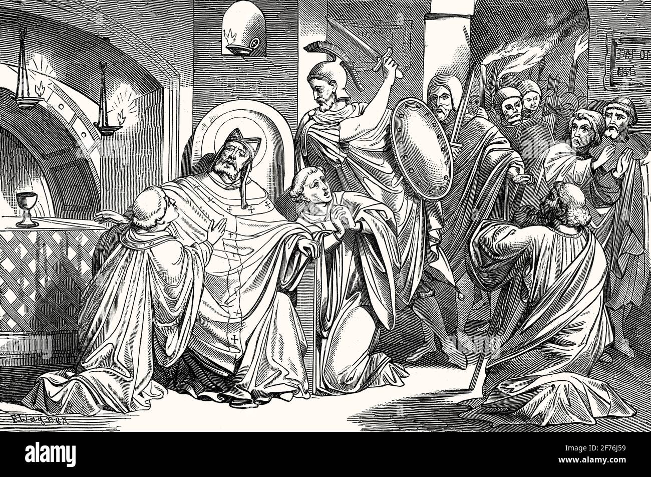 Death of Pope Stephen I, bishop of Rome from 12 May 254 to his death on ...