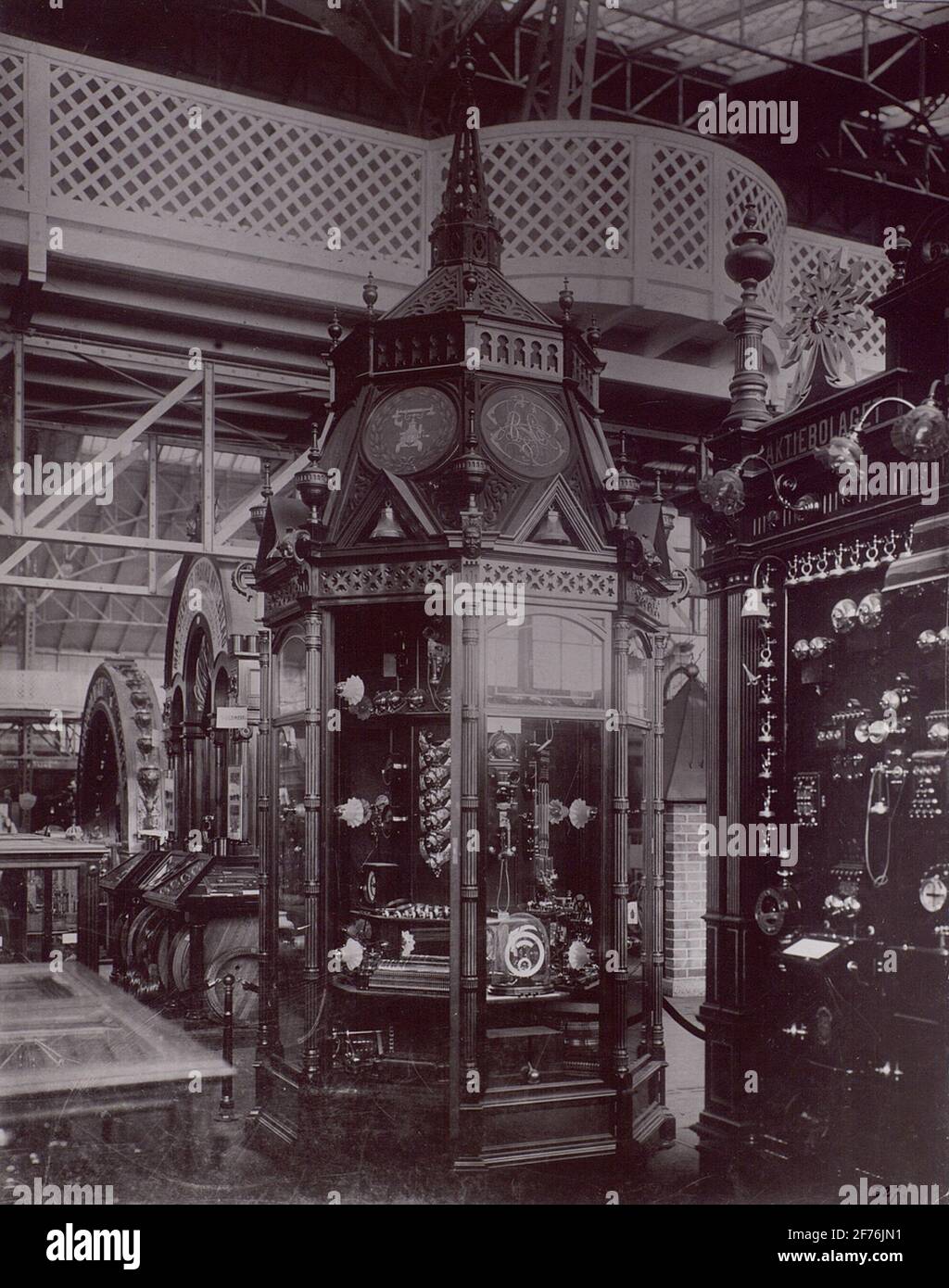 LM Ericsson & Co's booth at the Stockholm exhibition in 1897 Stock ...