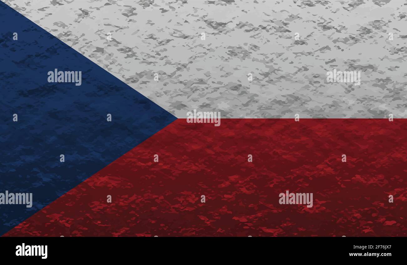 Czech Republic flag with waving grunge texture. Vector background Stock ...