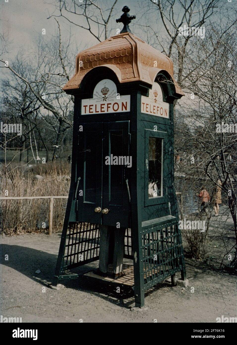 Phone booth at Skansen. After restoration years 1971 Stock Photo - Alamy