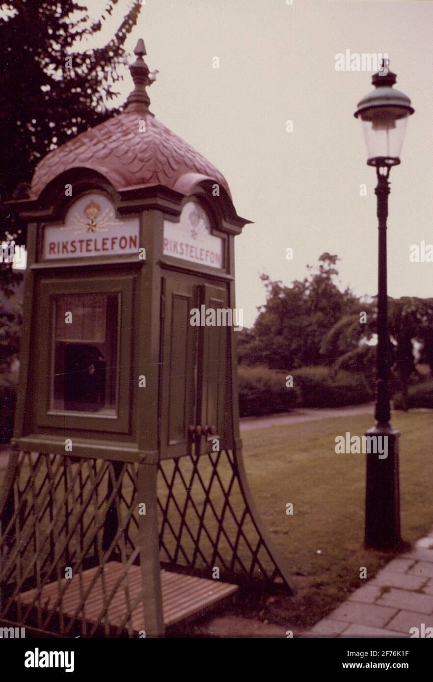 Phone booth in Malmö 1970 Stock Photo - Alamy