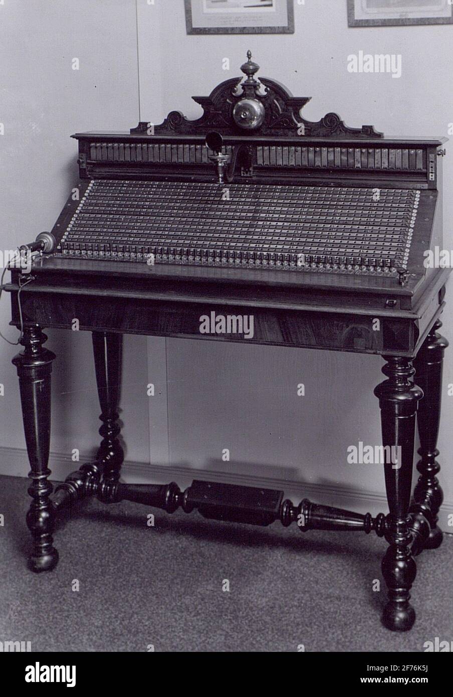 Switchboard, LME manufactured in the early 1880s. With metal rails and ...