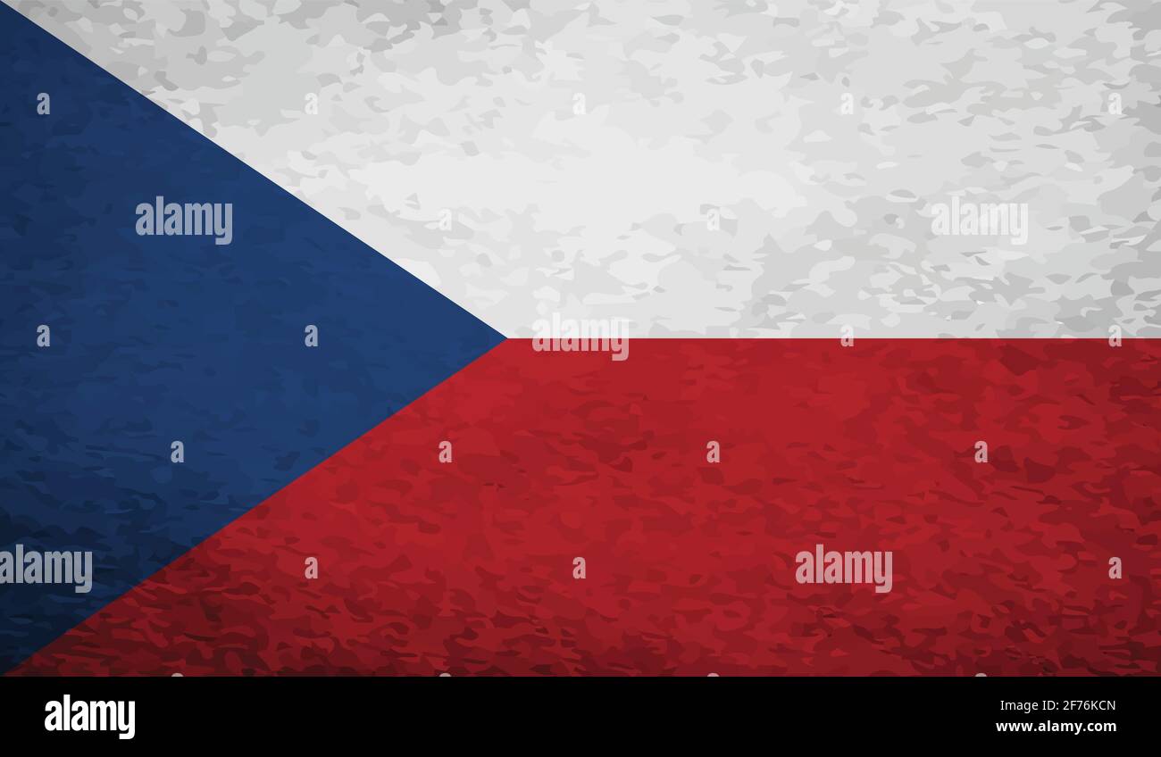 Czech Republic flag with waving grunge texture. Vector background Stock ...