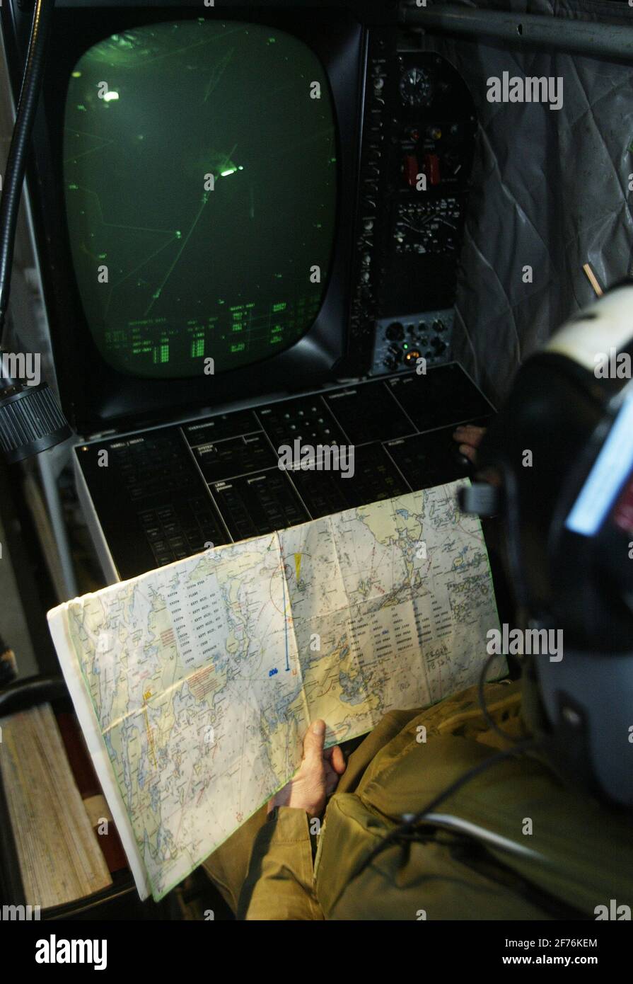 Tactical officer on the Swedish Air Force's Helicopter 4, Hkp 4, from ...