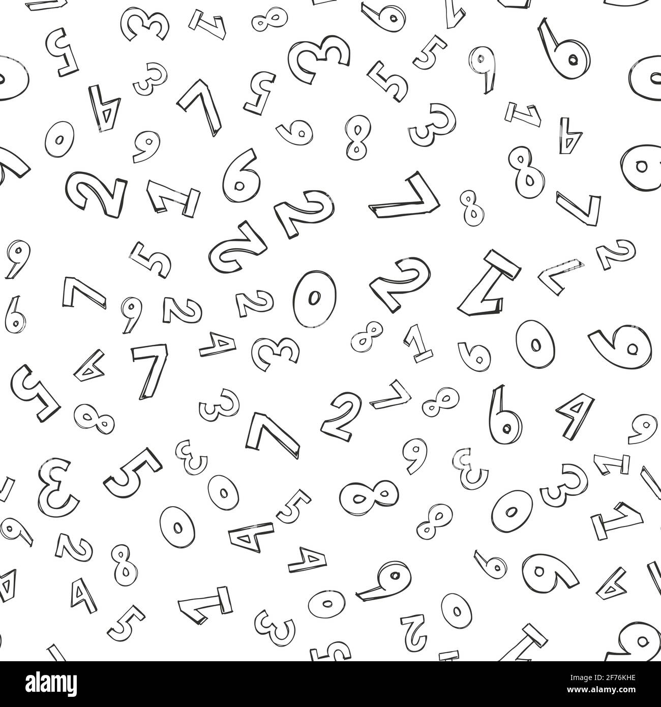 Numbers. Seamless vector wallpaper hand draw Stock Vector Image & Art ...