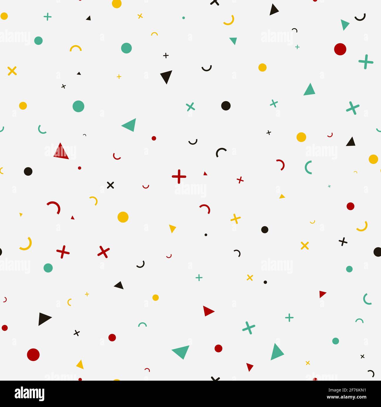 Seamless pattern of colorful shapes, random shapes in different colors ...