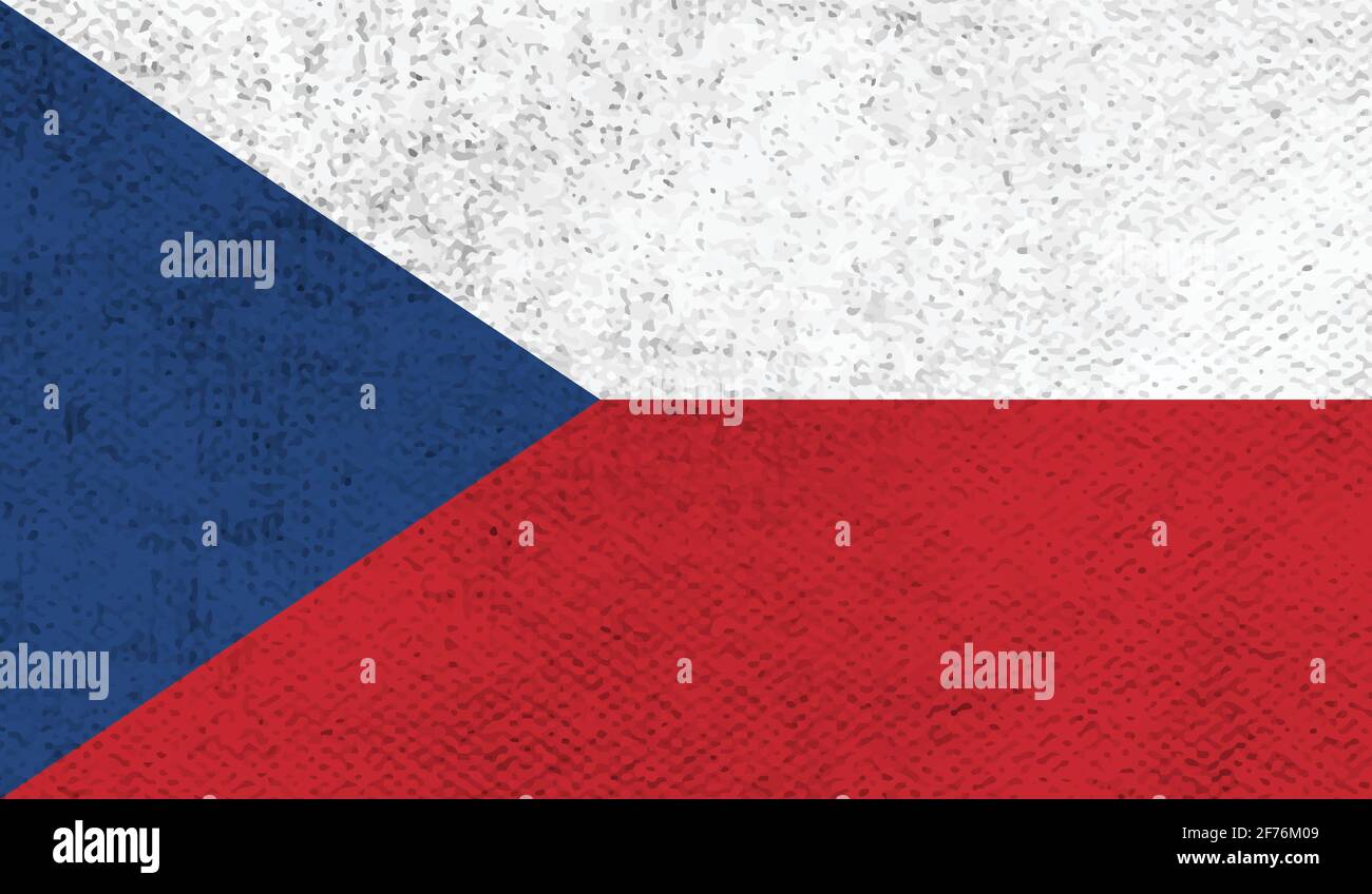 Czech Republic flag with waving grunge texture. Vector background Stock ...