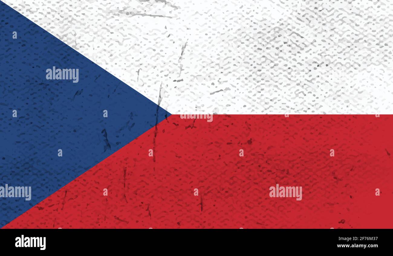 Czech Republic flag with waving grunge texture. Vector background Stock ...