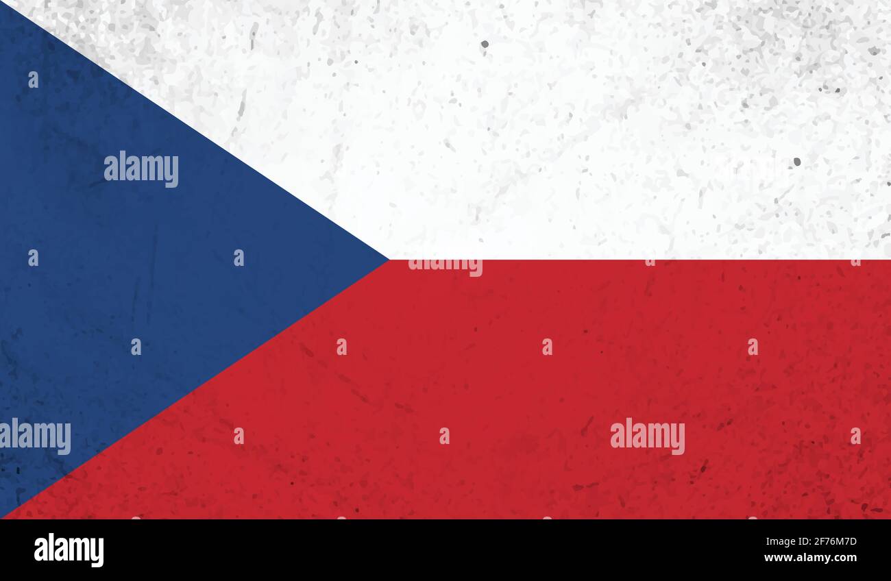 Czech Republic flag with waving grunge texture. Vector background Stock ...