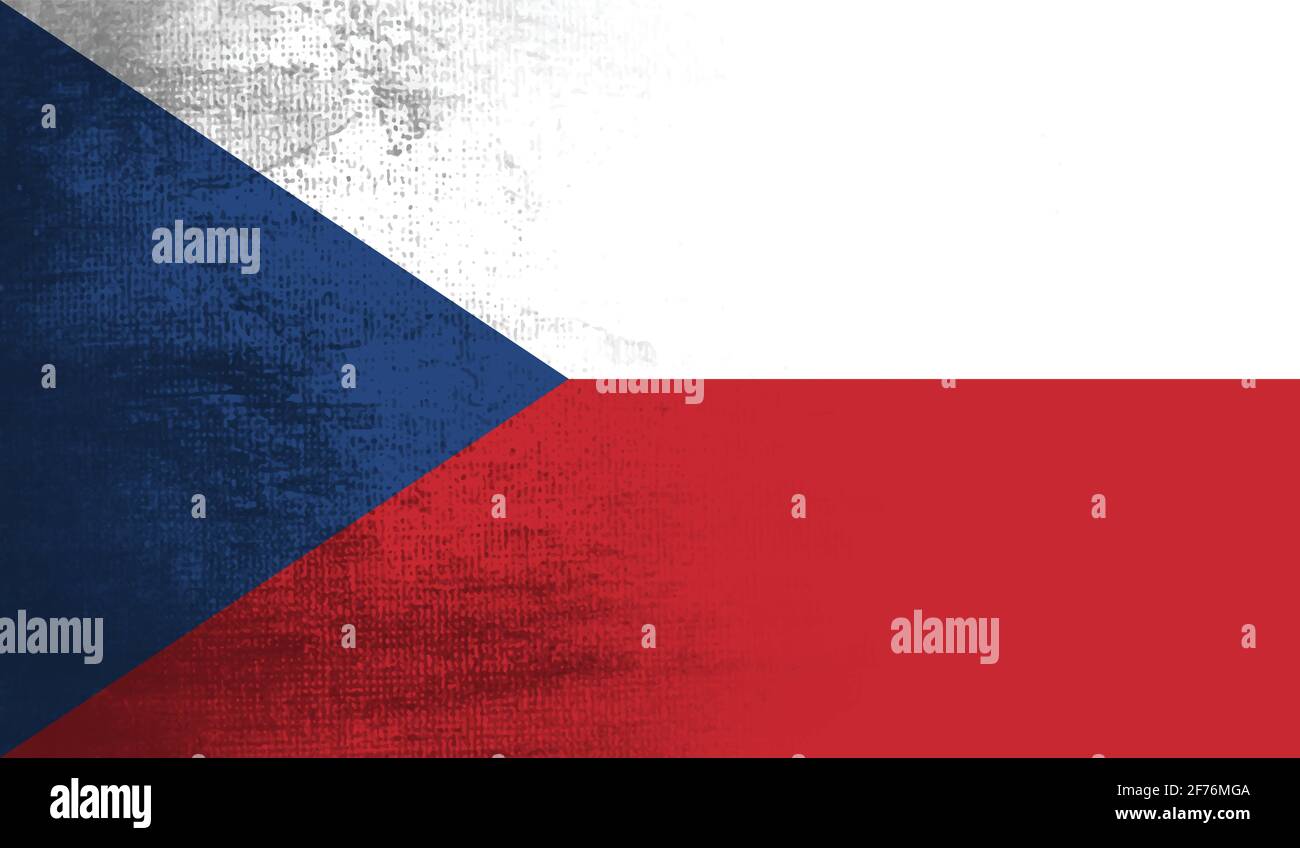 Czech Republic flag with waving grunge texture. Vector background Stock ...