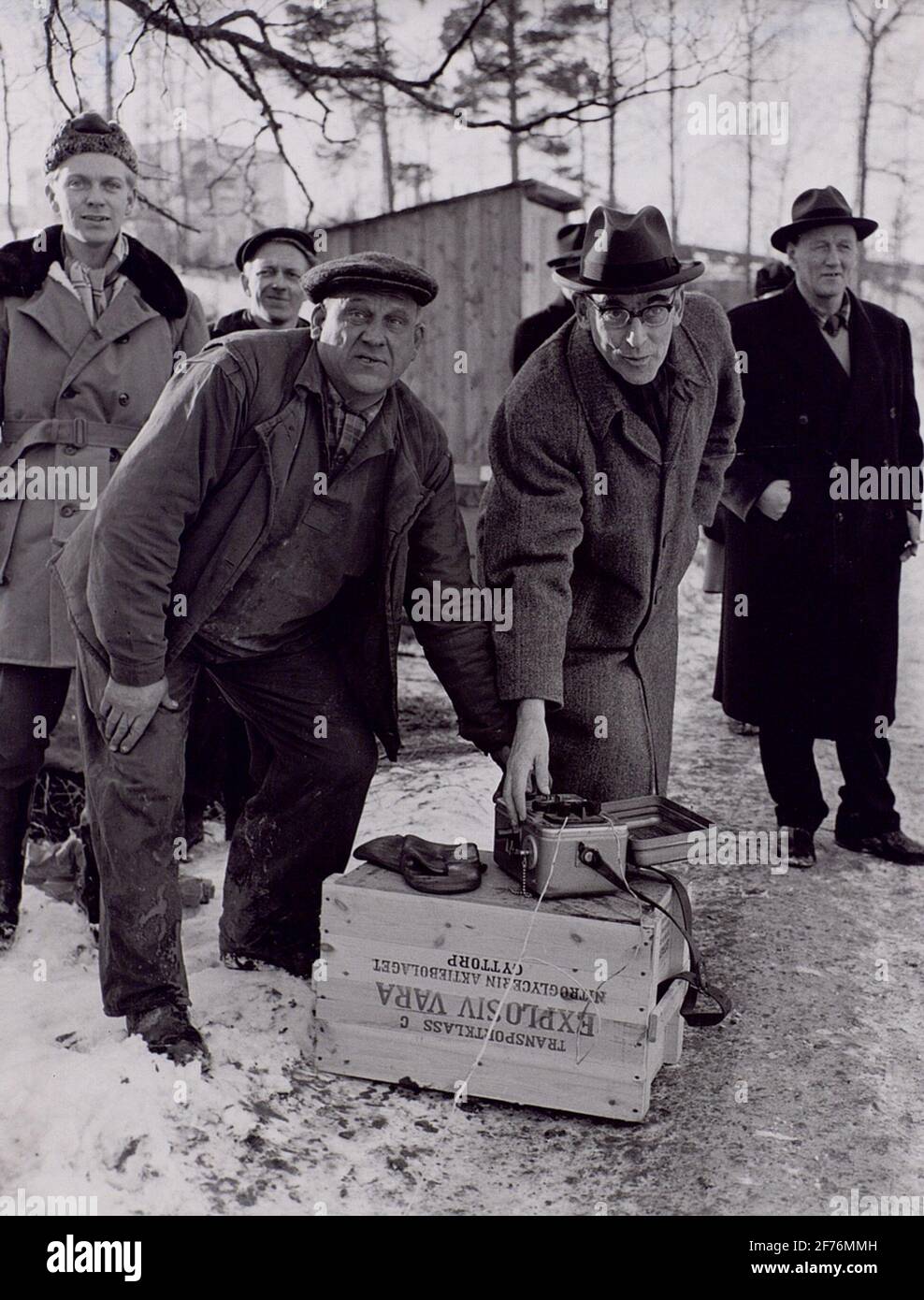 Farsta. First hazard building. The first blasting shot went d. 5.2.1959 ...