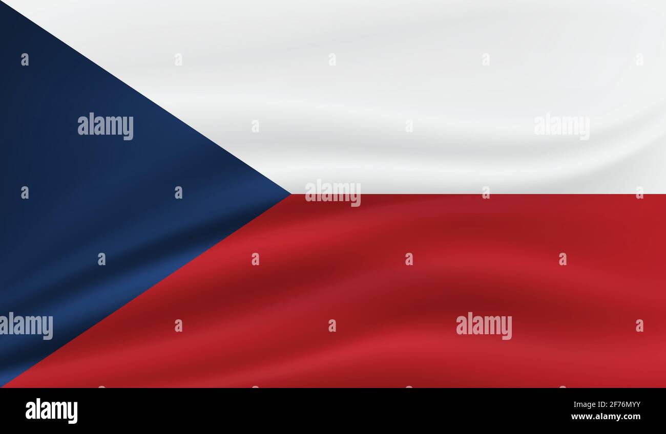 Czech Republic flag with waving grunge texture. Vector background Stock ...