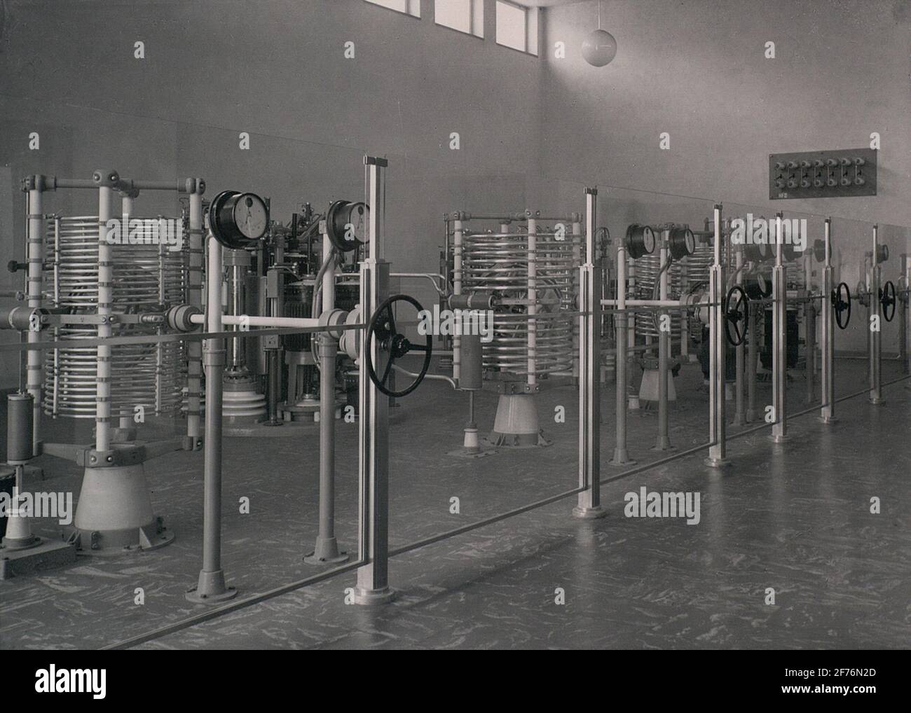 Falun. The transmitter room with freely set high and low frequency ...