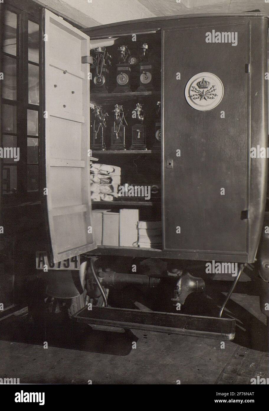 Tele car from about 1910, with telephone equipment Stock Photo - Alamy