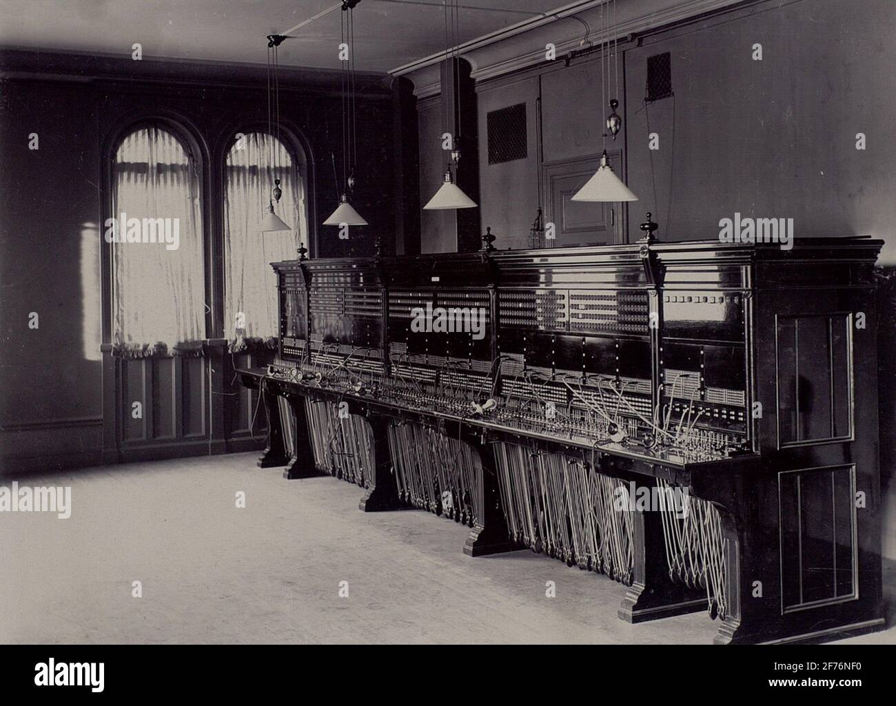 Sundsvall. The telephone station in the 19th century. Interior Stock ...