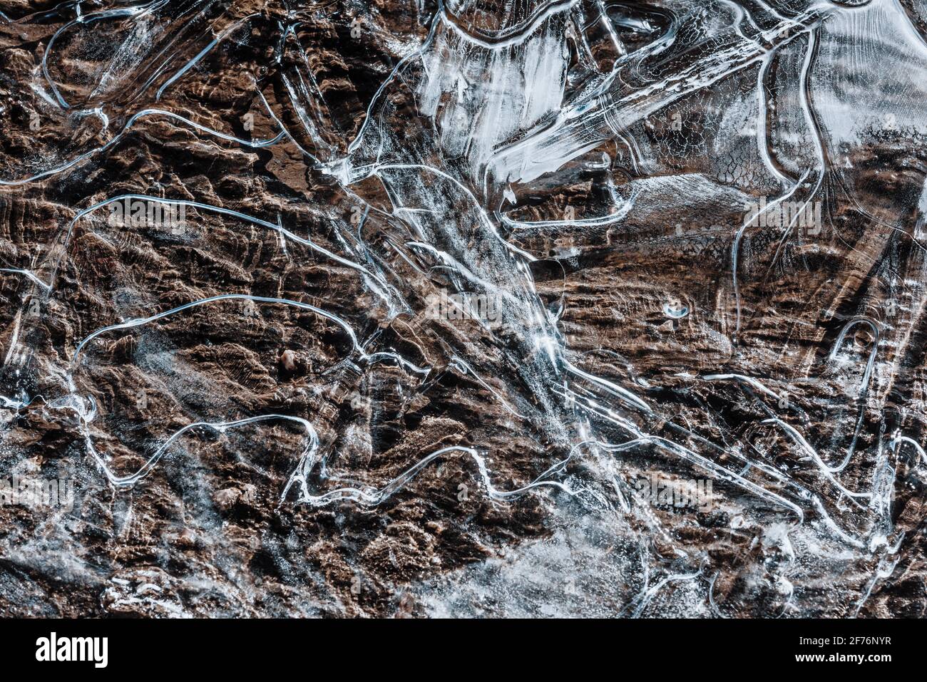 The texture of the thin ice on the water surface Stock Photo - Alamy