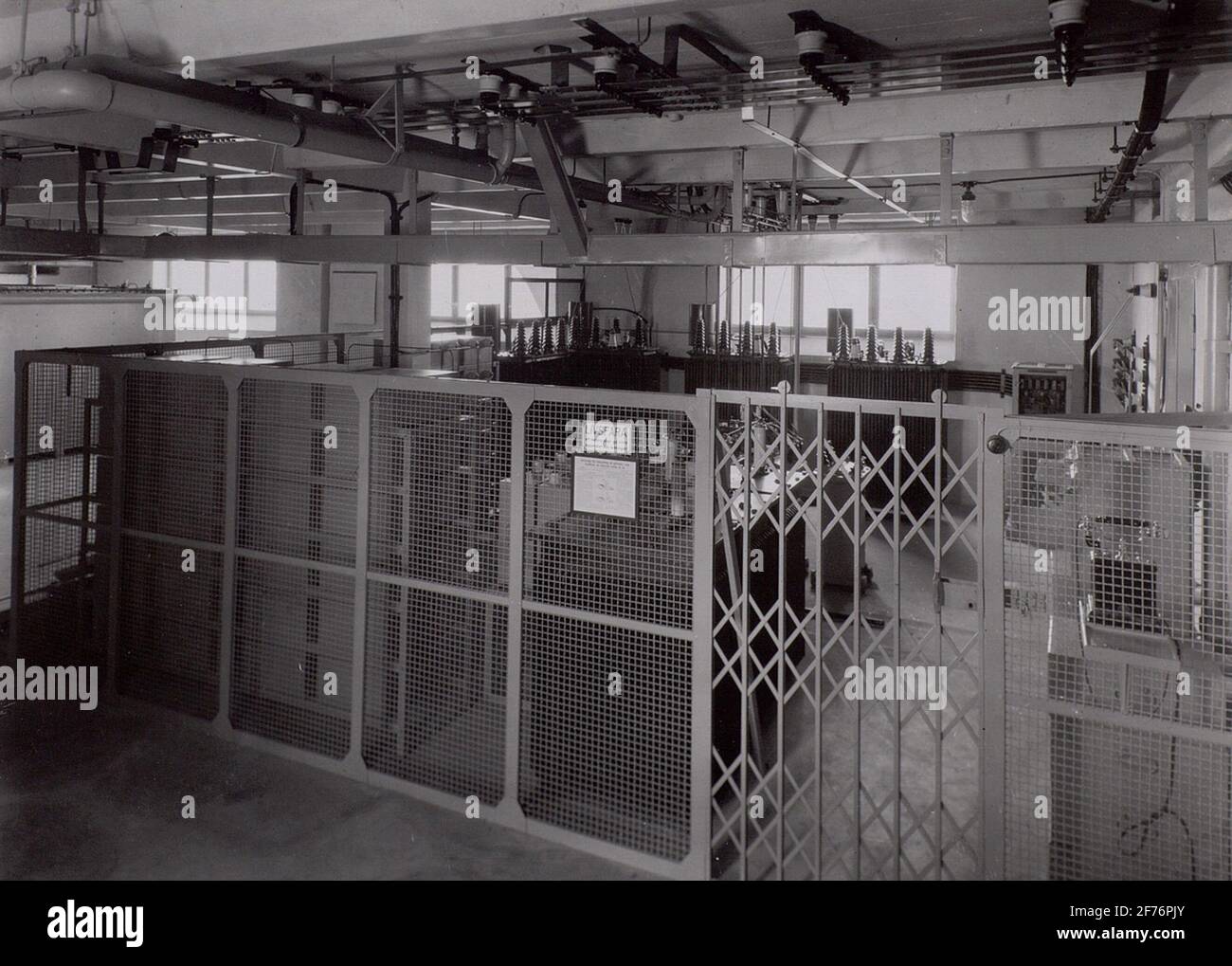 Spong. Lower transmitter room with rectifier equipment transformers ...