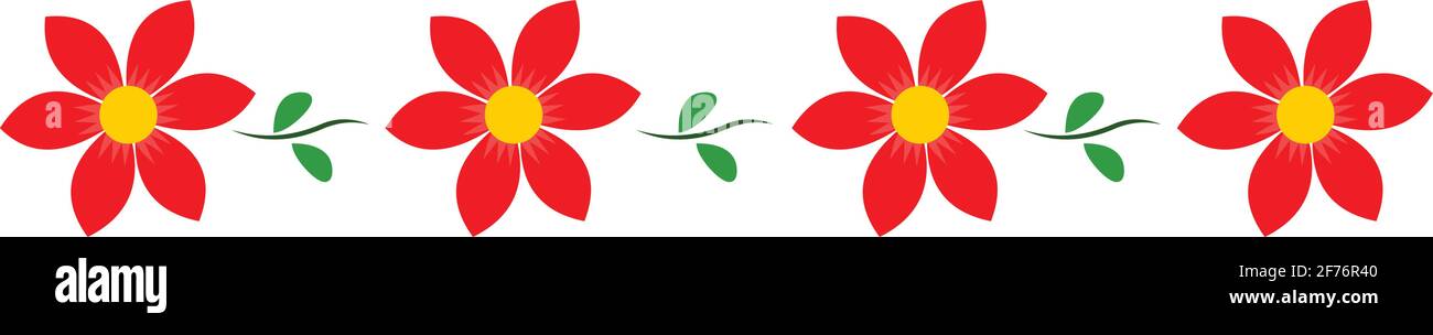 Simple Red Flower Banner Illustration Vector Stock Vector Image & Art ...