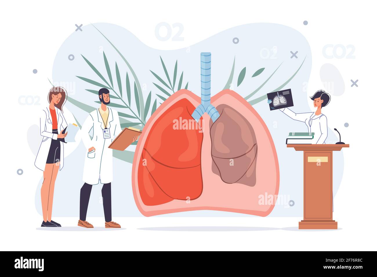 Flat cartoon doctor characters at work vector illustration concept ...