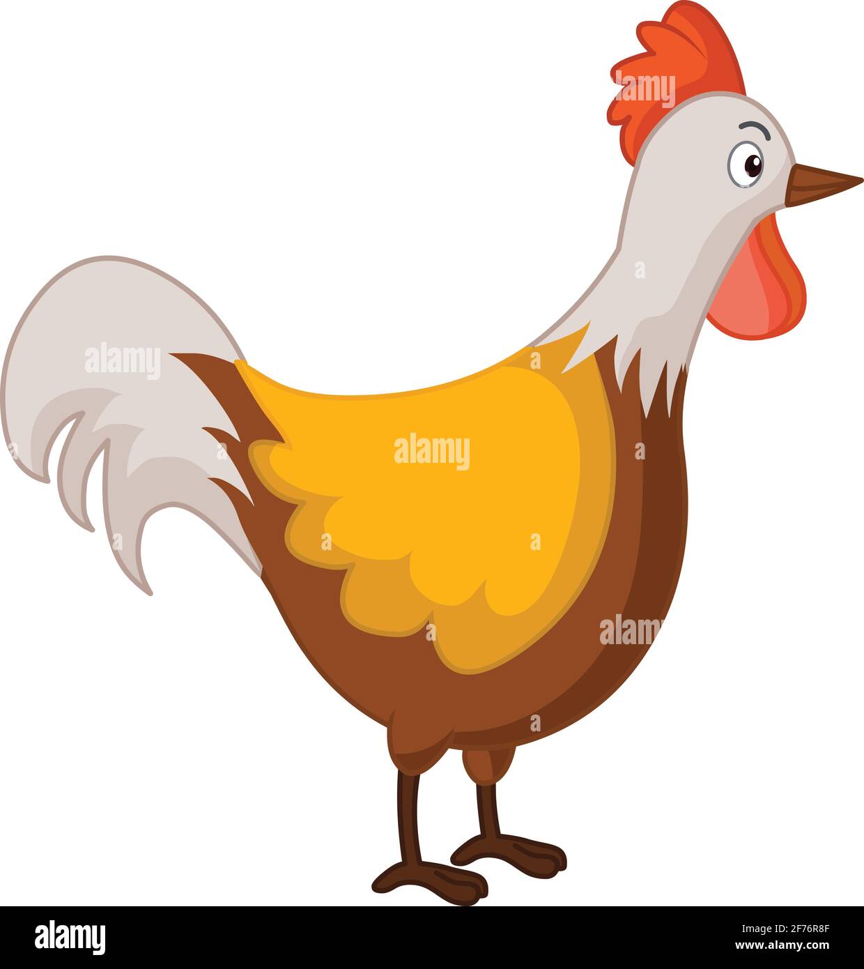 Cute Rooster animal cartoon stock illustration vector isolated in white ...