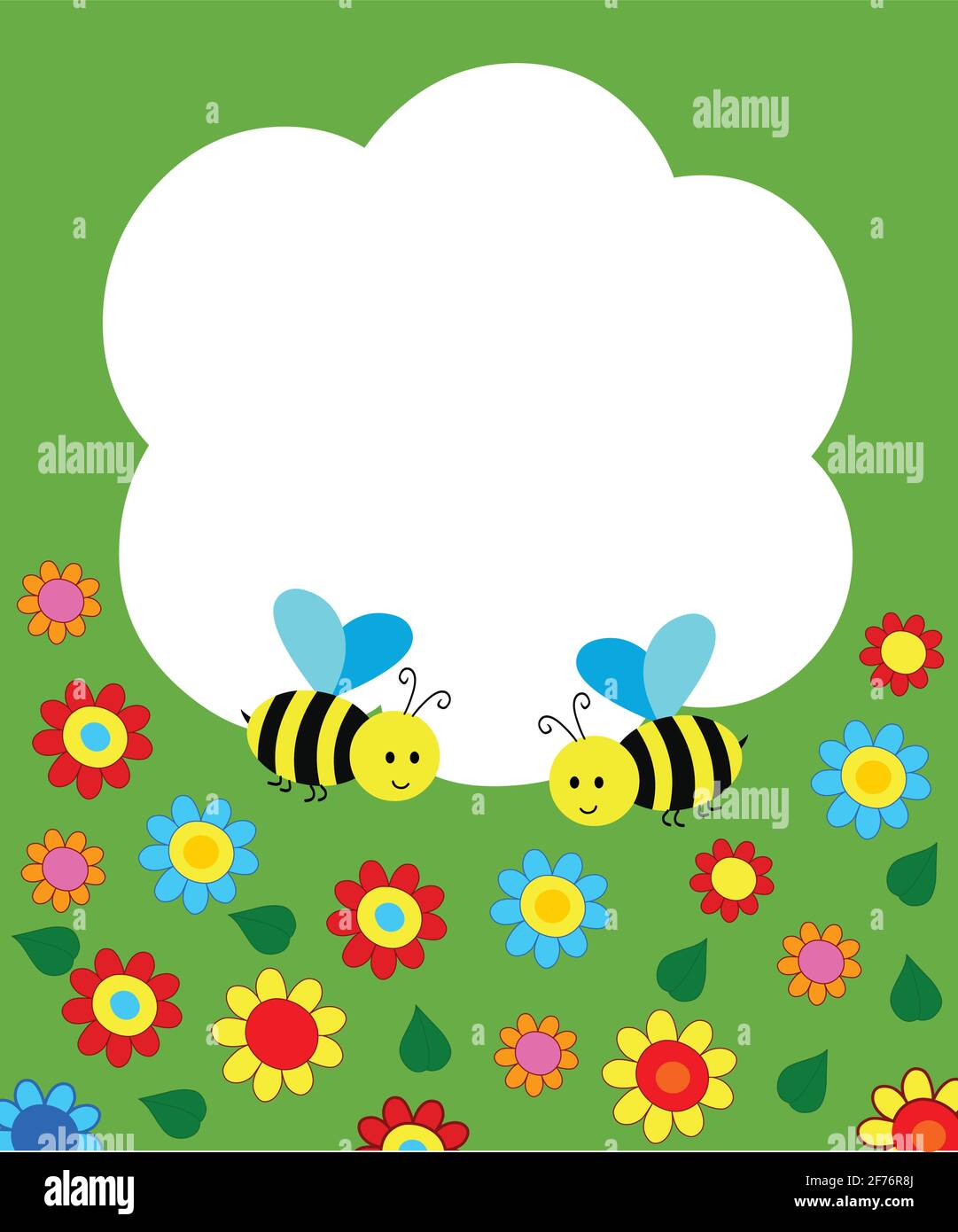 Floral and Bee Background stock illustration vector Stock Vector Image ...