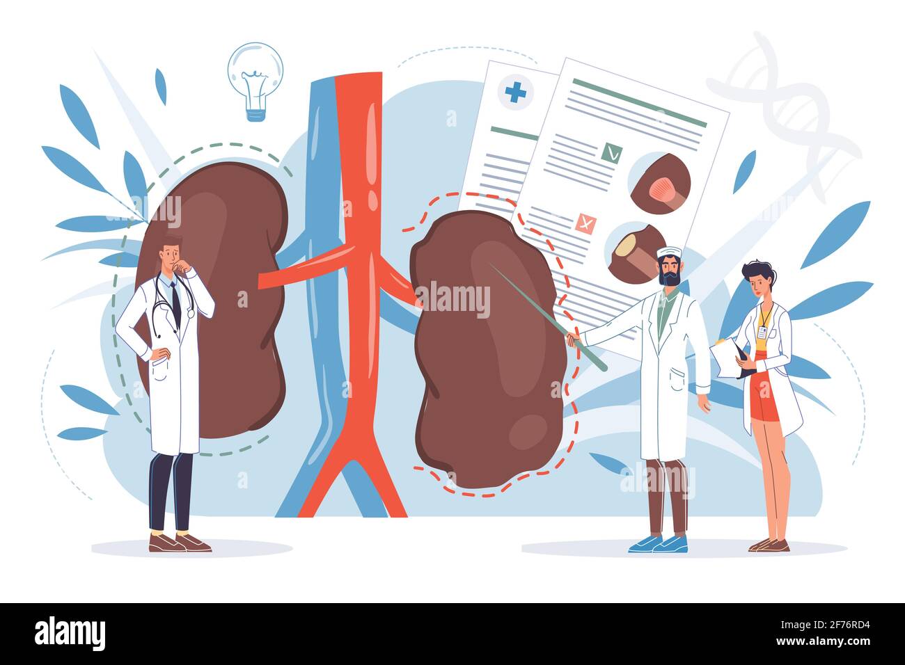 Flat cartoon doctor characters at work vector illustration concept ...