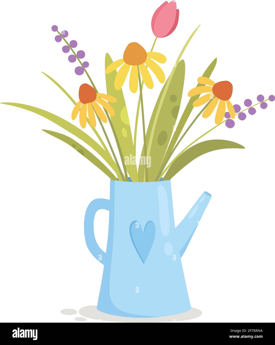 Flowers in blue tea pot icon, cartoon style Stock Vector Image & Art ...