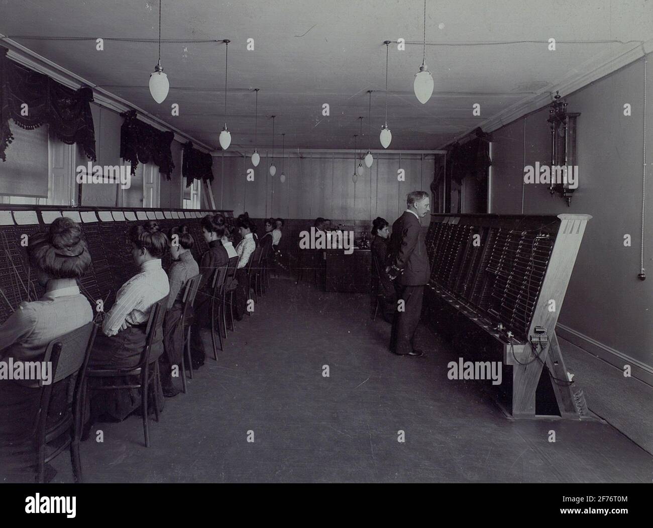 Interior from Stockholm's National Phone Station in 1902. The ...