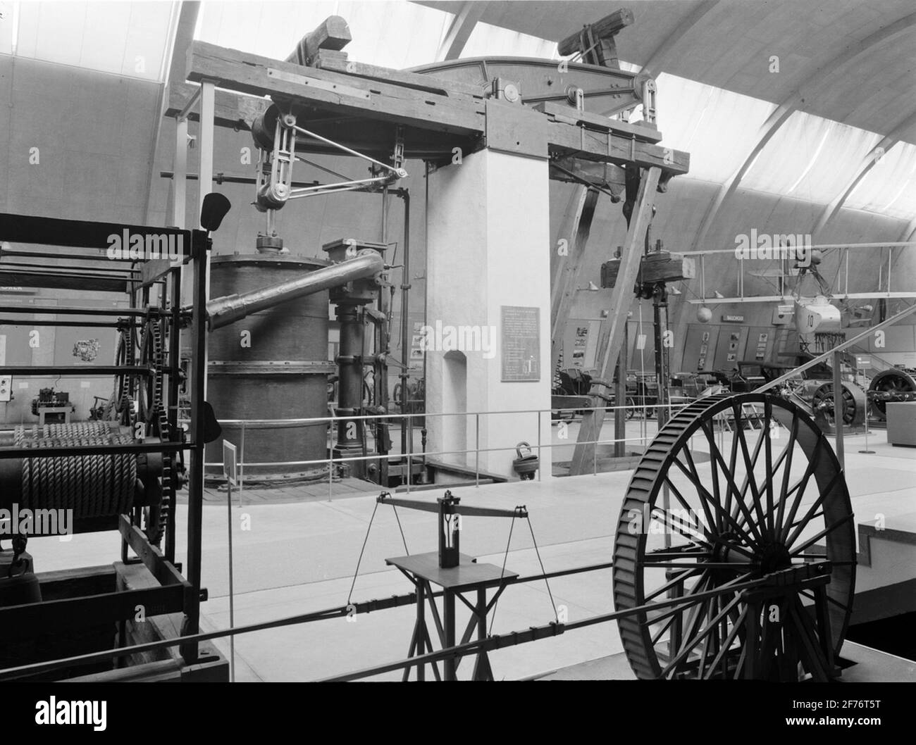 Machine hall at the Technical Museum, 1953 Stock Photo - Alamy