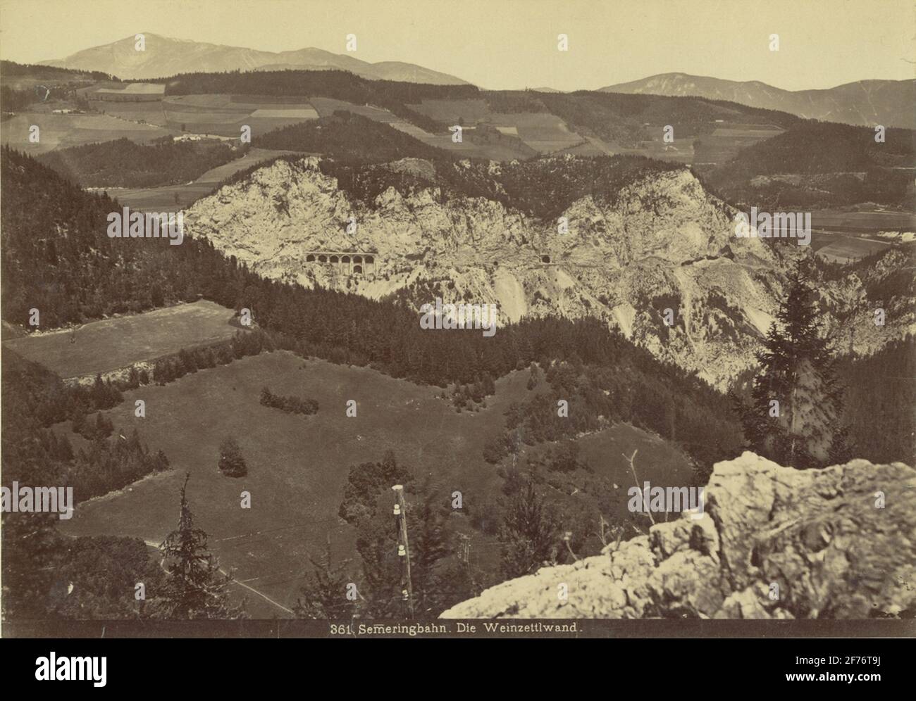 Railway Semmeringbahn in Wienzettlwand, in 1886 Stock Photo - Alamy